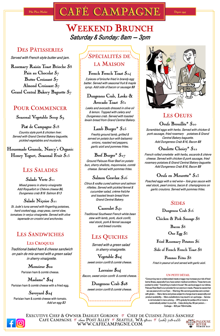 Cafe Campagne » Menus